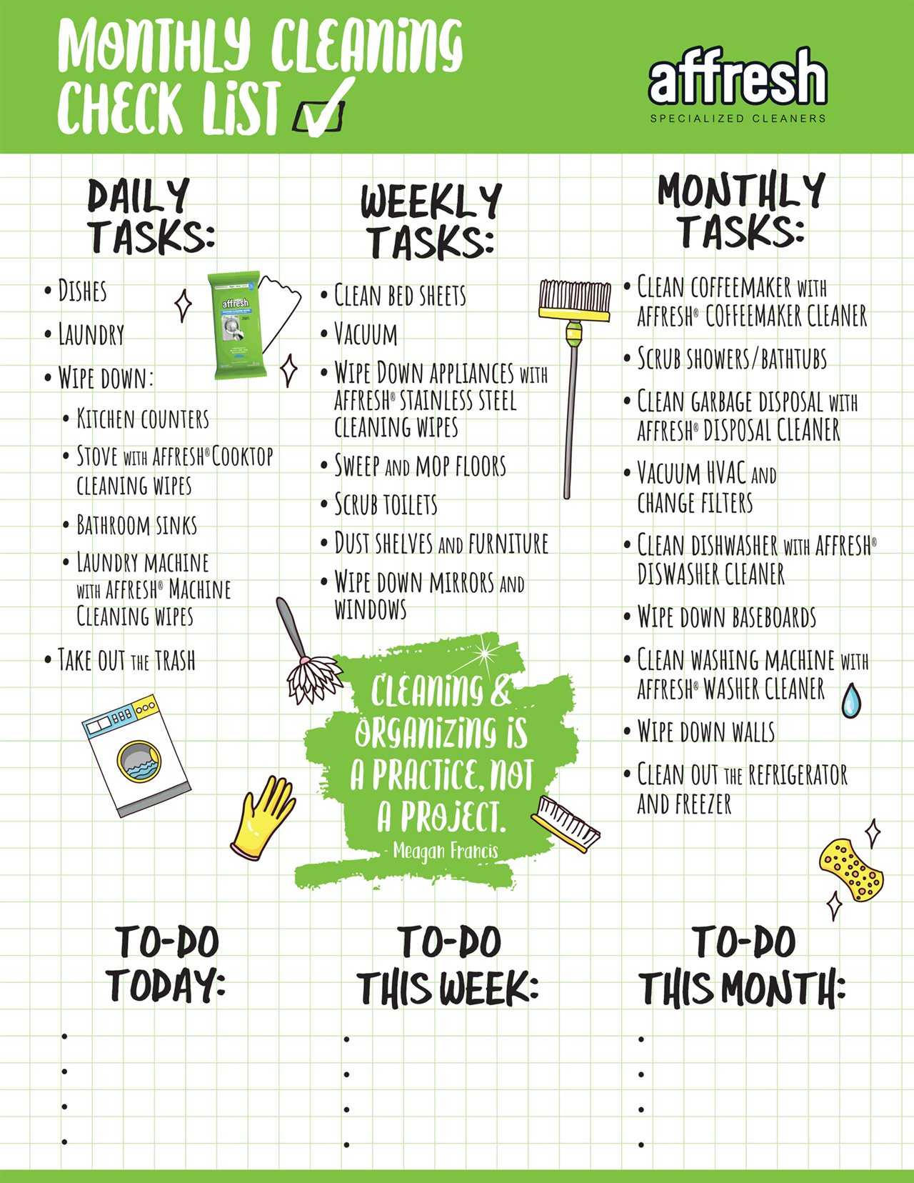 Monthly cleaning check list to keep your appliances, and home, clean ...