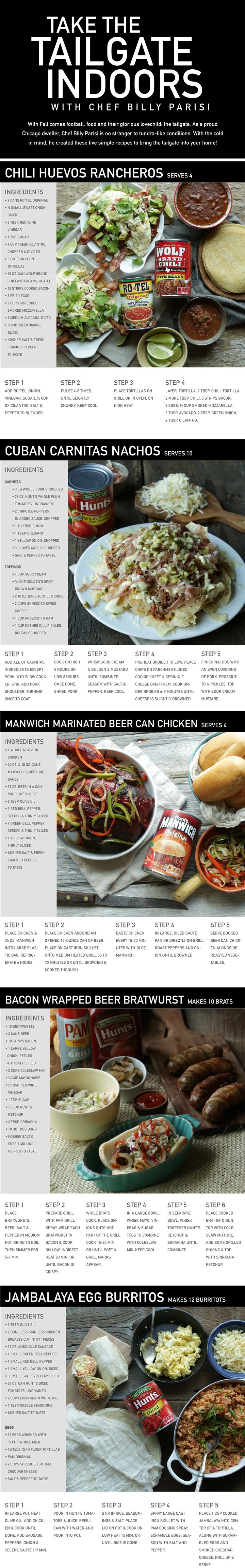 Take your tailgate indoors with Chef Billy Parisi [Infographic ...